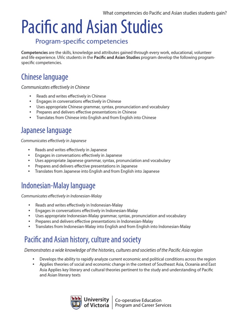 Program Pacific Asian Studies | PDF | Japan | Cultural Studies