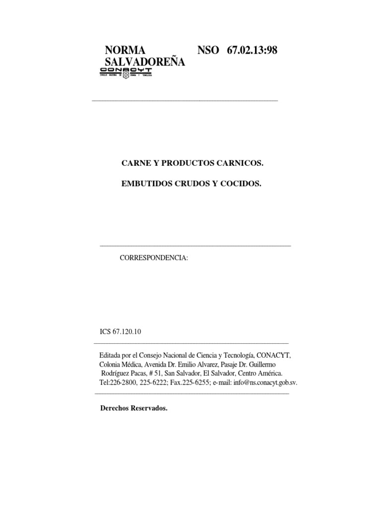 Codex Embutidos | PDF | Carne | Muestreo (Estadísticas)