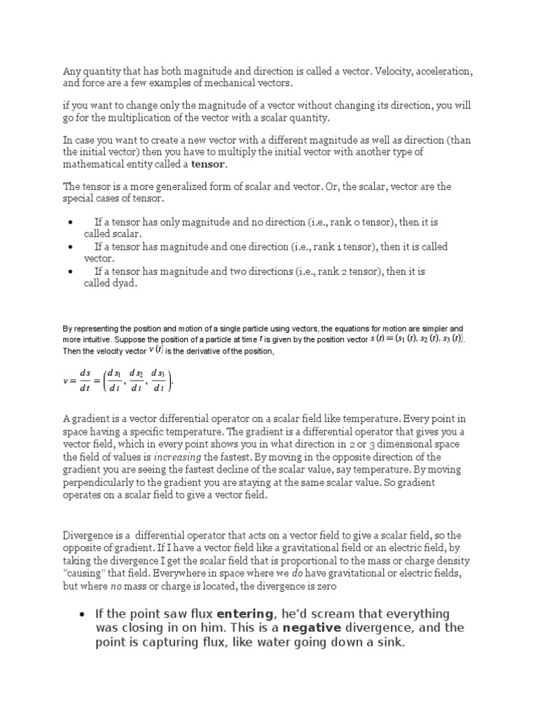 Gradient Divergence Curl | PDF | Divergence | Euclidean Vector