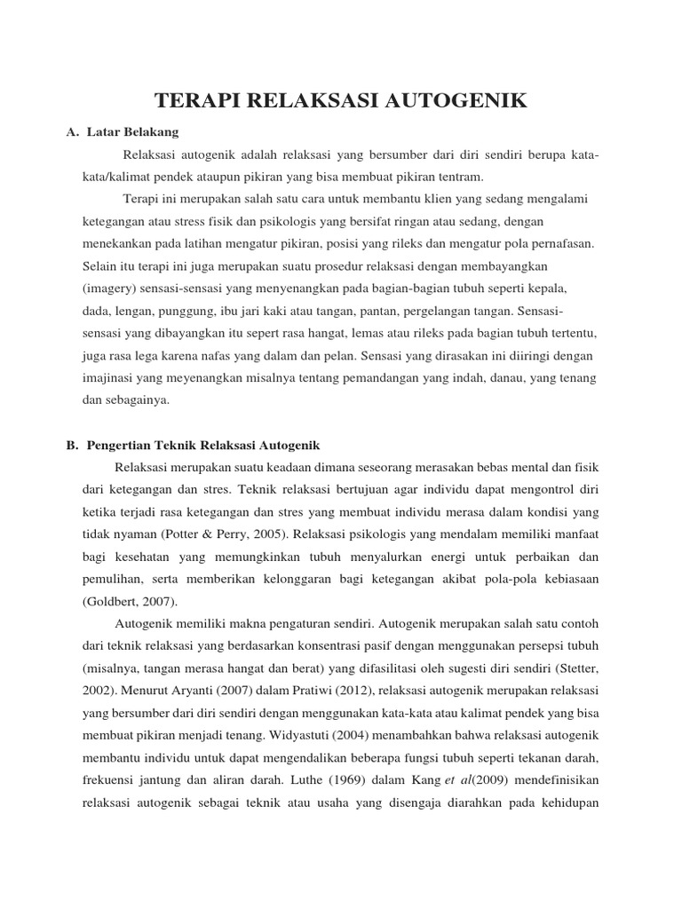 Documents - Tips - Terapi Relaksasi Autogenik | PDF