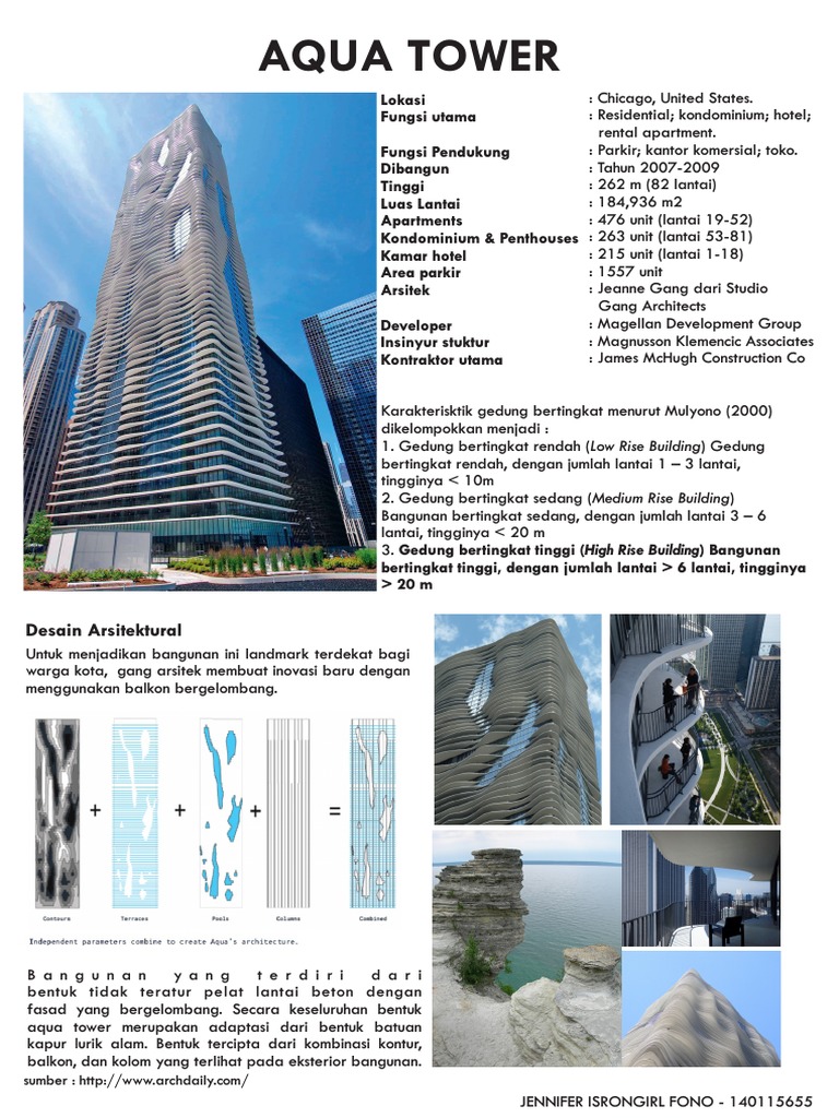 Aqua Tower: Desain dan Struktur Chicago | PDF