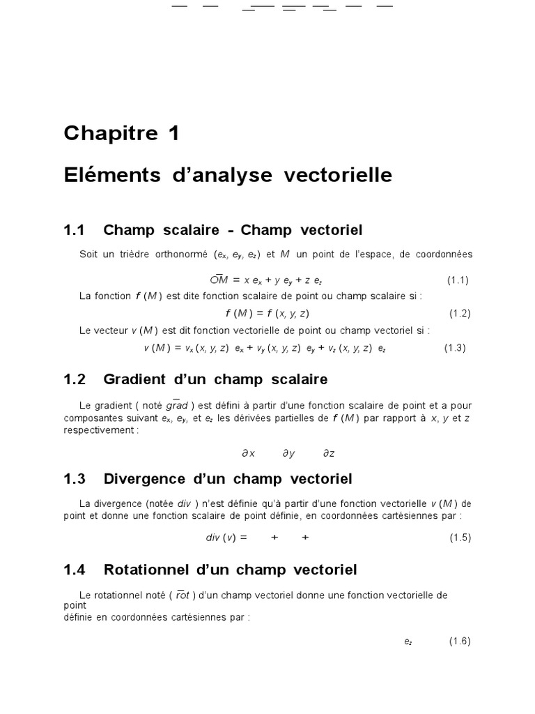 Analyse Vectorielle | PDF | Analyse vectorielle | Algèbre linéaire