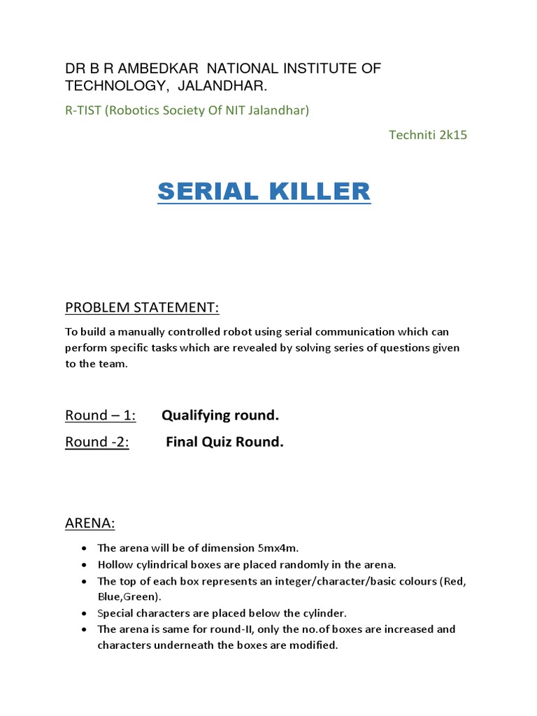 Serial Killer: Problem Statement | PDF | Rotation | Triangle