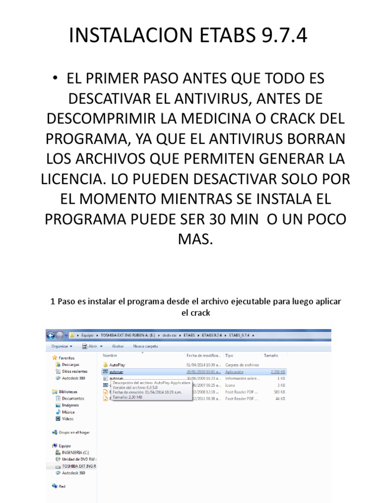 Instalacion Del ETABS 9 | PDF | Archivo de computadora | Software del ...