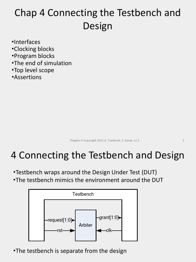 Chap 4 Connecting The Testbench and Design | PDF | Input/Output | Scope ...