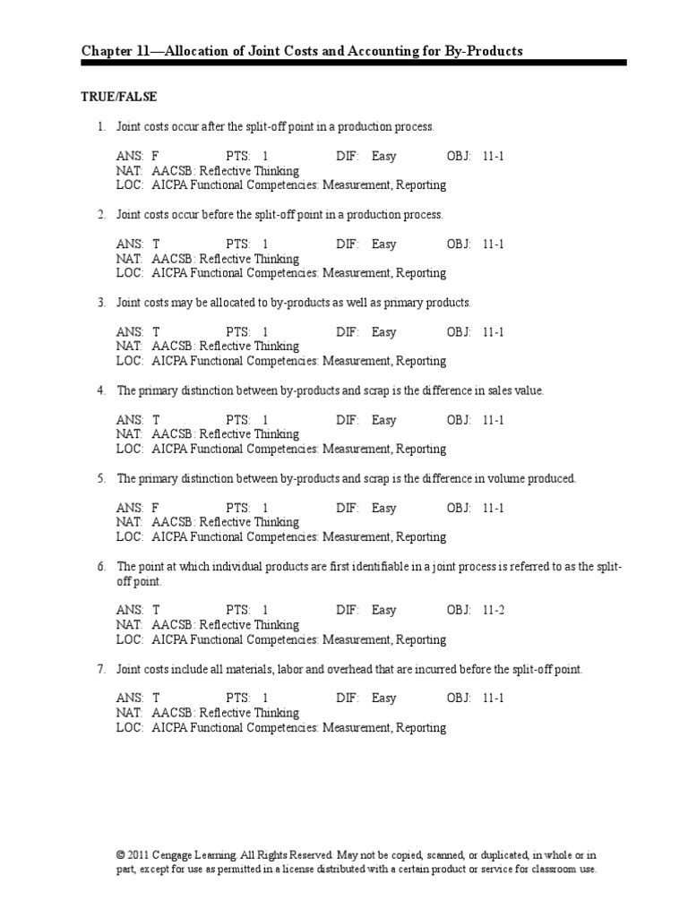 Kinney8e TB Ch11 | PDF | Cost | Prices