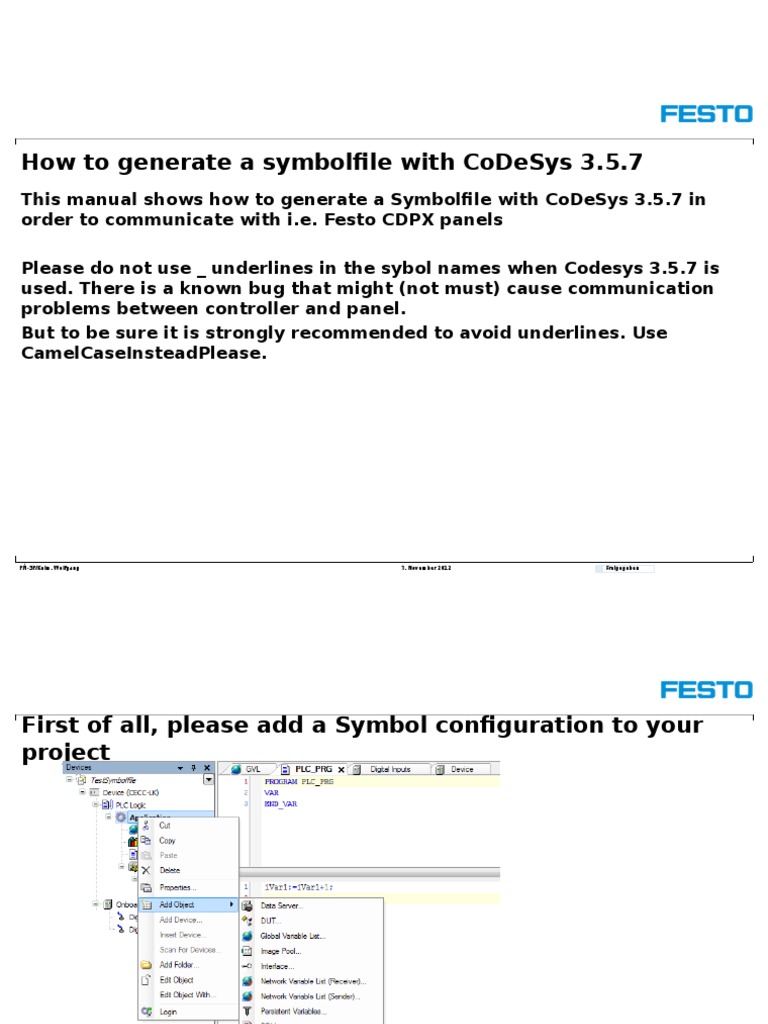 Symbol Configuration With Codesys3.5.7 | PDF