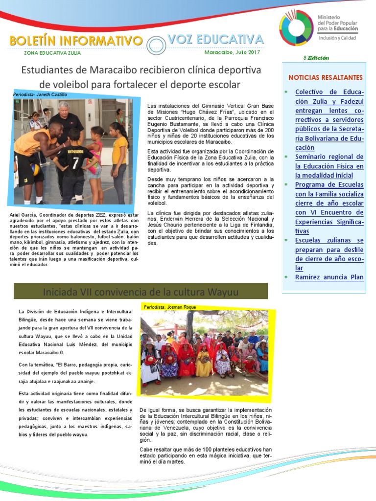 Boletin 8 | PDF | Venezuela | Educación Física