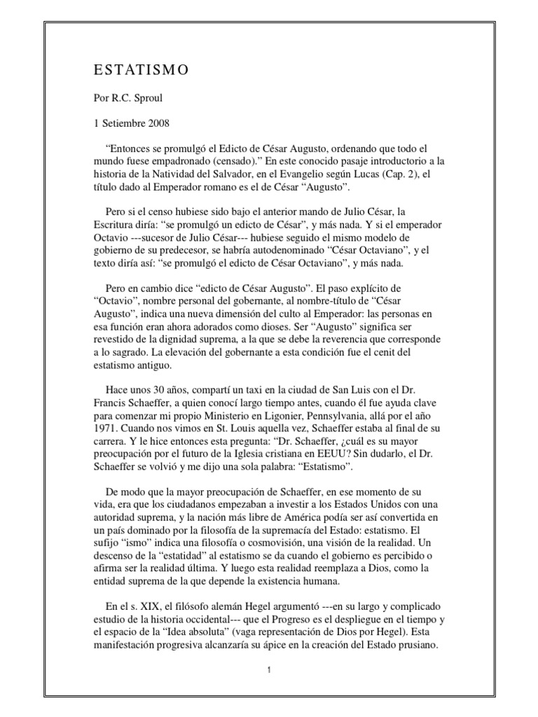 Estatismo. Sproul. | PDF | Augusto | Estado (política)