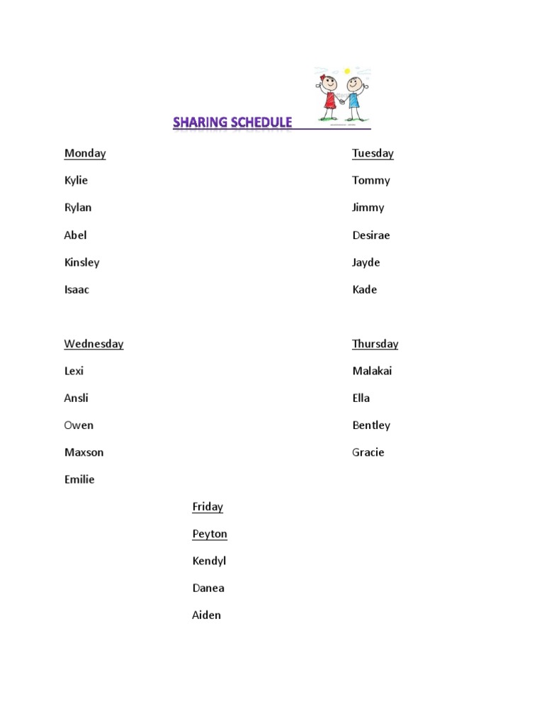 Sharing Schedule | PDF
