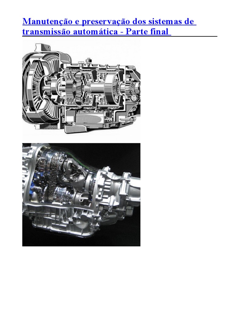 Manutenção e Preservação Dos Sistemas de Transmissão Automática | PDF ...