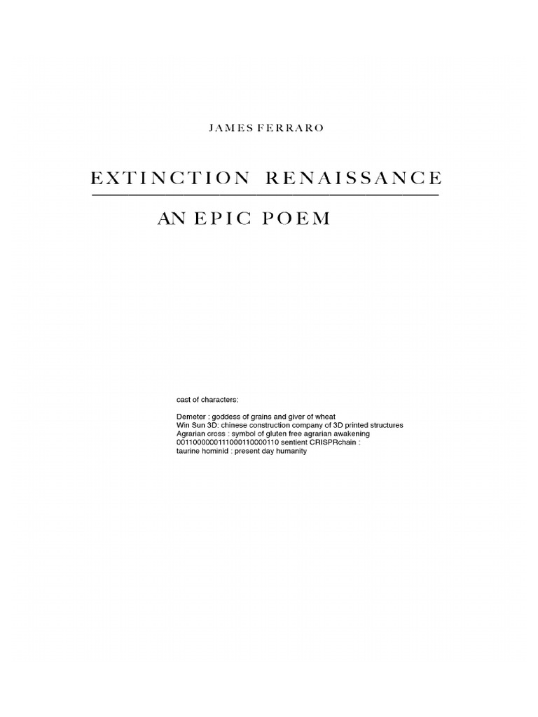 James Ferraro, Extinction Poem | PDF