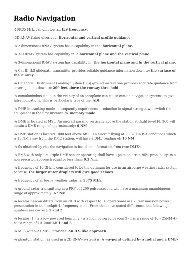 Radio Navigation Question | PDF | Global Positioning System | Navigation
