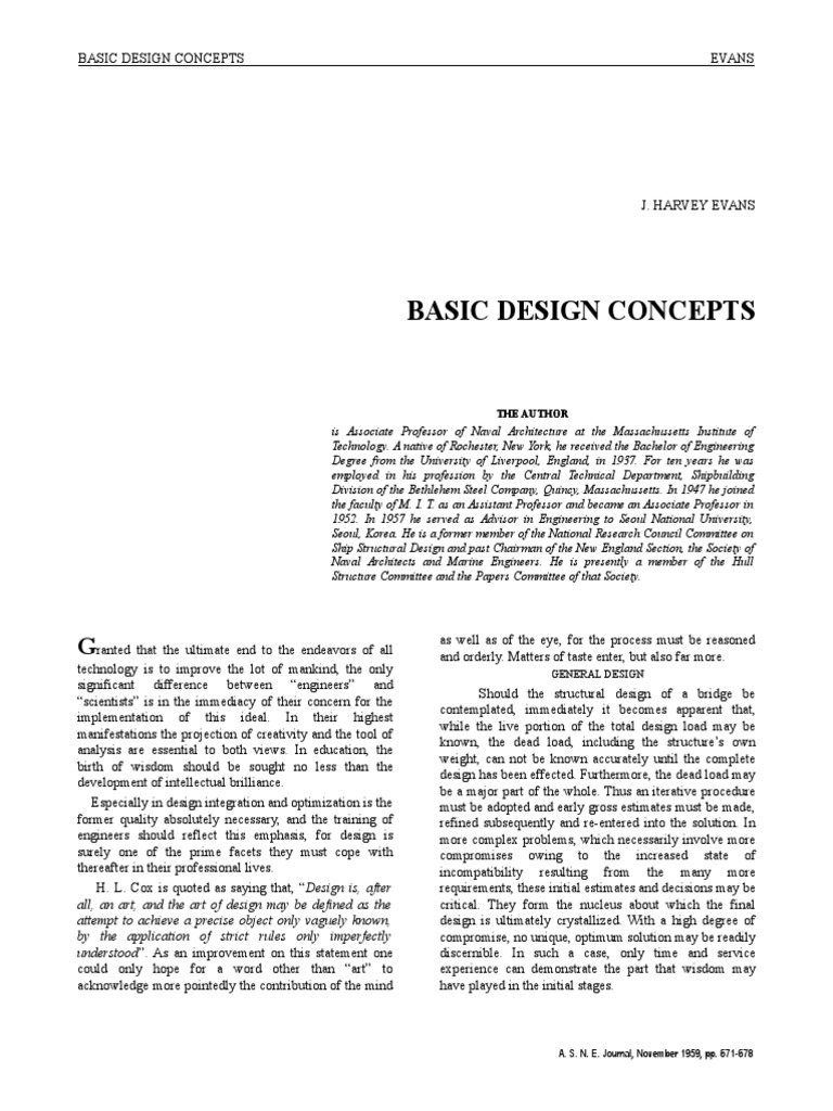 Basic Design Concepts-Harvey Evans | Download Free PDF | Naval ...