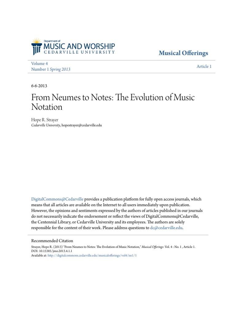 From Neumes To Notes - The Evolution of Music Notation | PDF | Musical ...