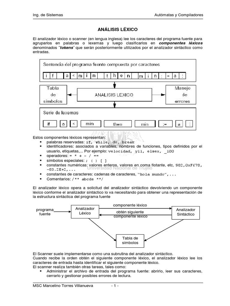 Análisis Léxico PDF | PDF | Compilador | Analizando