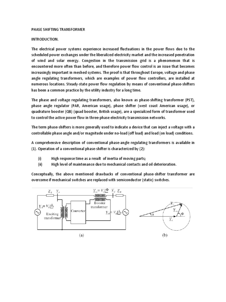 Overview of Phase Shifting Transformers | PDF | Transformer ...