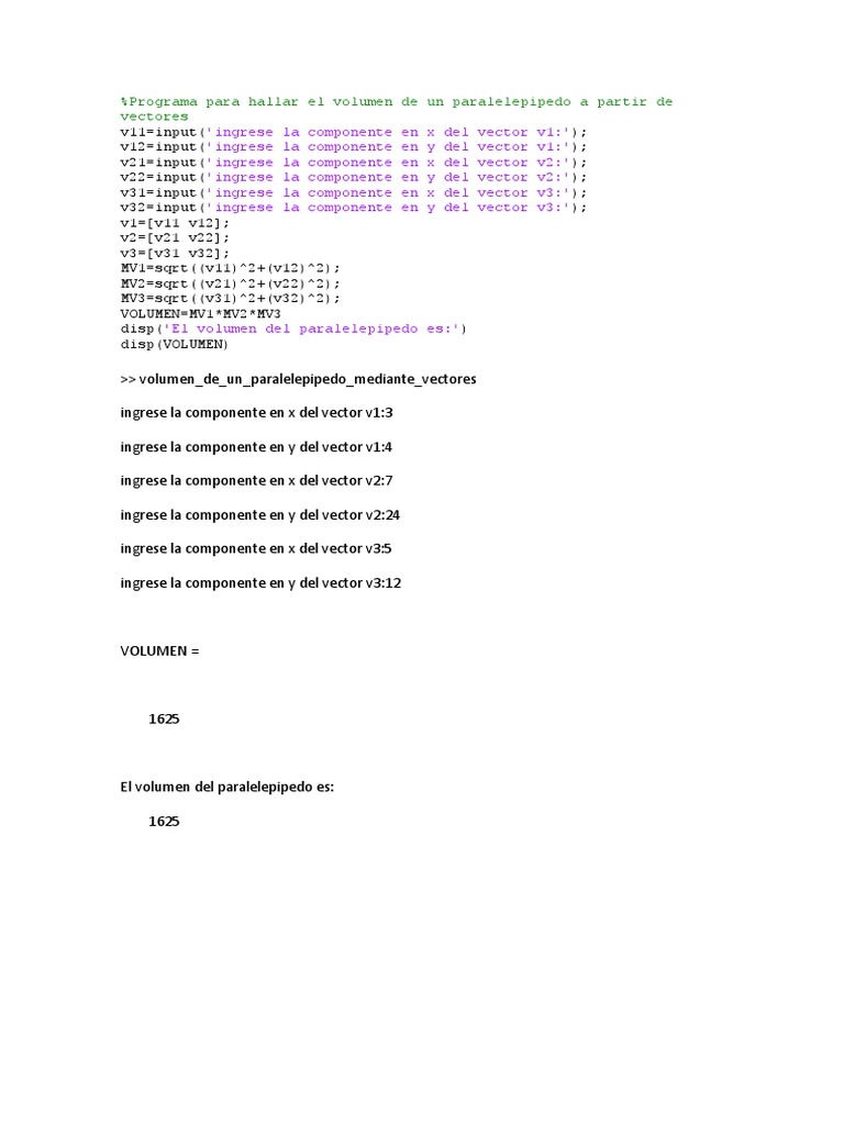 10 Programas de Matlab | PDF | Derivado | Determinante