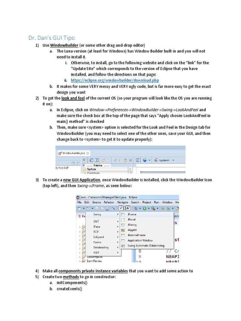 GUI Building Tips | Graphical User Interfaces | Operating System Families
