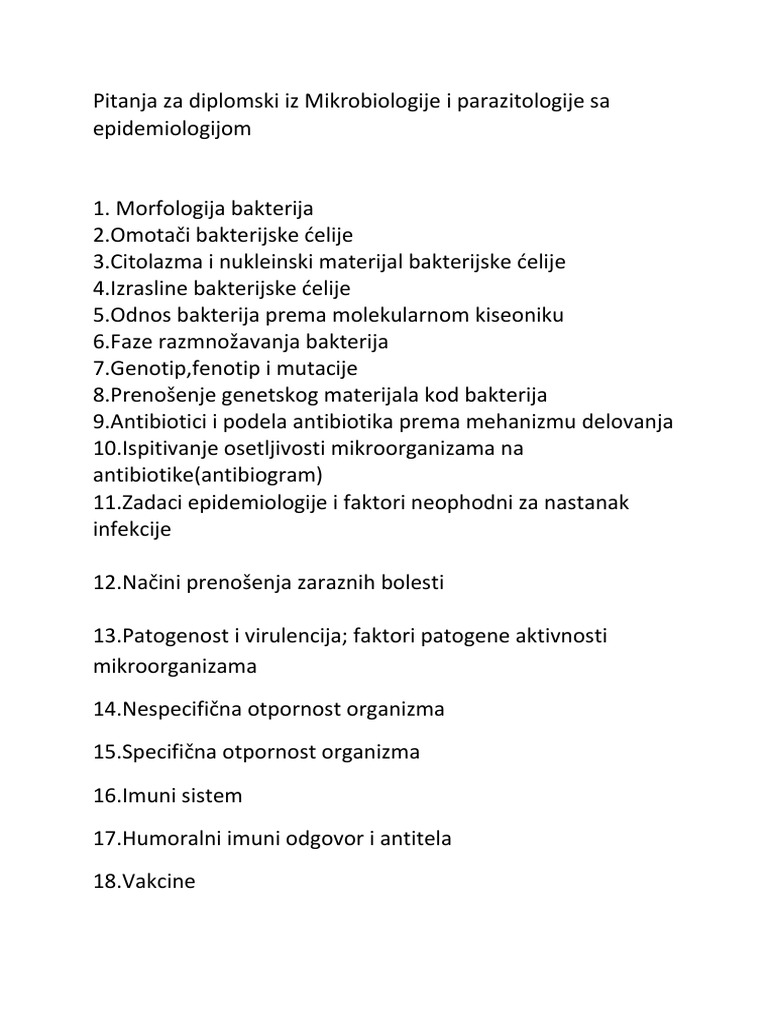 Mikrobiologija I Parazitologija Sa Epidemiologijom | PDF