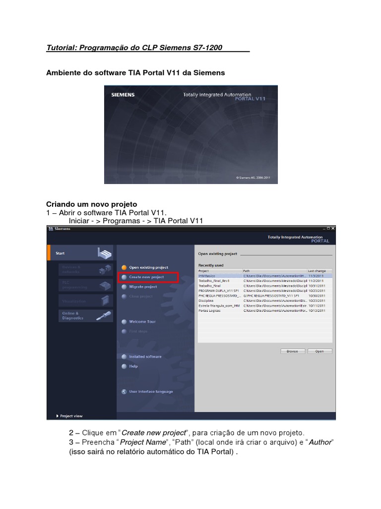 SEL0431 - 2016 - Tutorial Programação Do CLP Siemens S7-1200 PDF | PDF ...