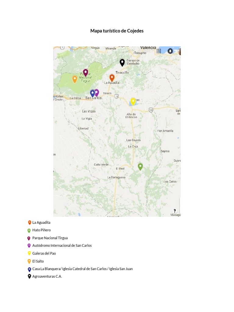 Mapa Turístico Cojedes | PDF