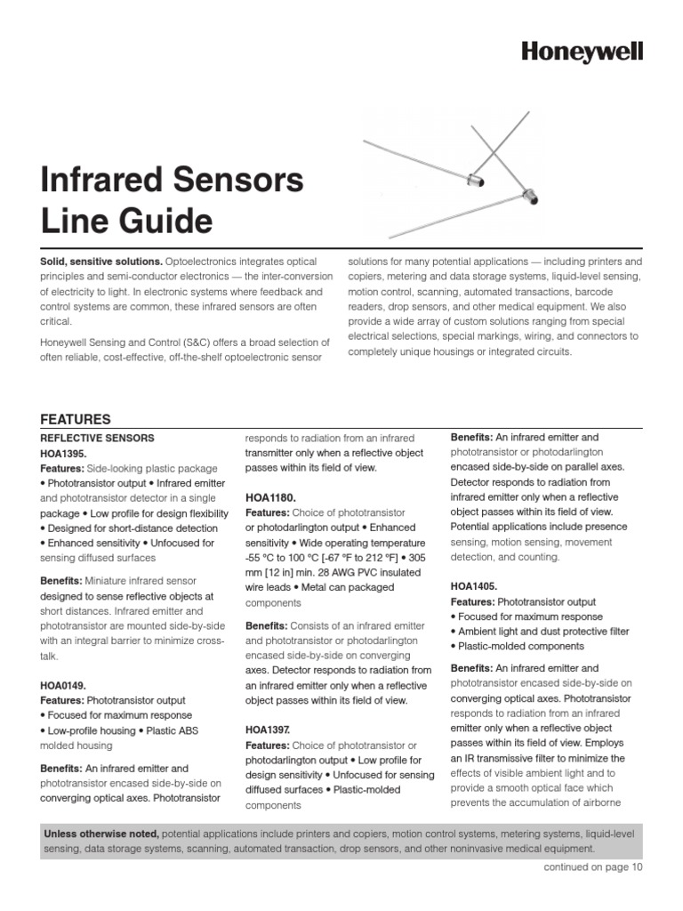 Honeywell Sensing Infrared Sensors Line Guide 006494 6 en | PDF ...