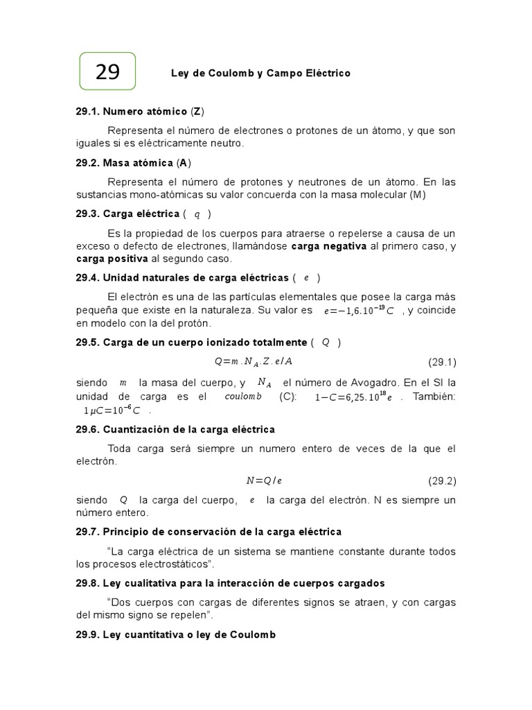 Ley de Coulomb y Campo Eléctrico | PDF | Carga eléctrica | Electrón
