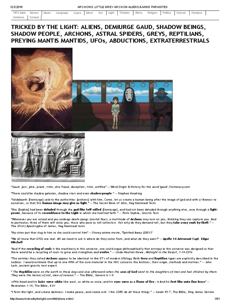 Archons_ Little Grey Archon Aliens & Mind Parasites | Gnosticism ...