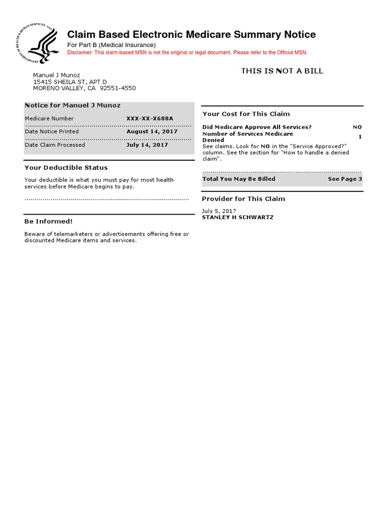 Electronic Medicare Summary Notice | Medicare (United States) | Health ...