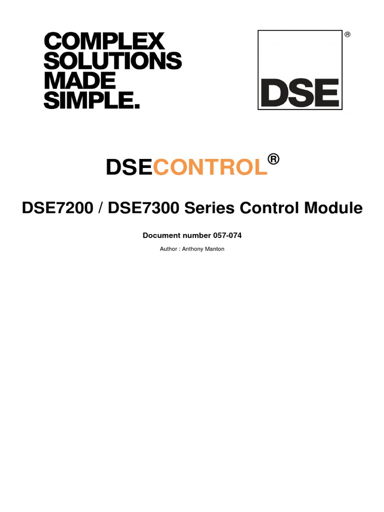 Control: DSE7200 / DSE7300 Series Control Module | PDF | Business | Technology & Engineering