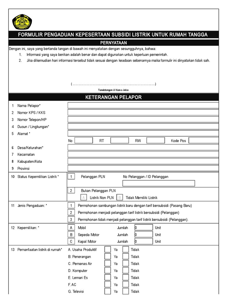 Form Pengaduan Upload | PDF
