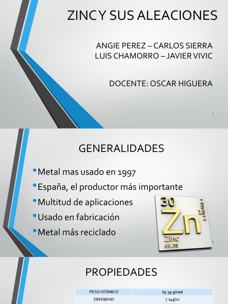 Zinc y Sus Aleaciones | PDF | Zinc | Aluminio
