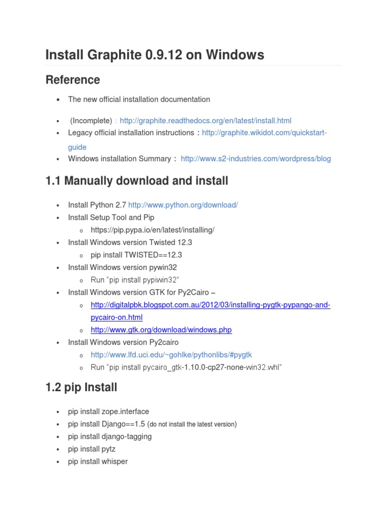 Install Graphite Windows | PDF | Web Application | Carbon