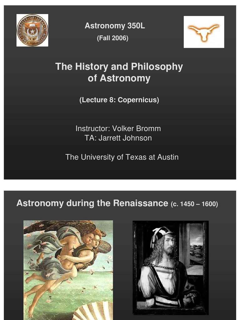 The History and Philosophy of Astronomy Lecture 8: Cpernicus ...