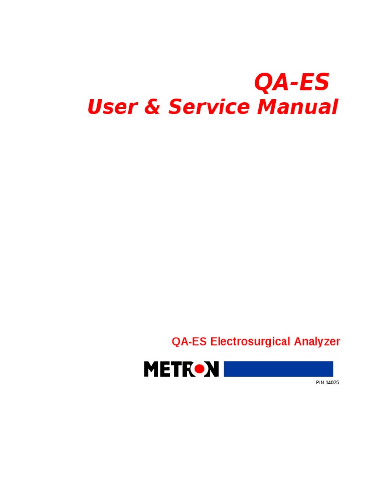 Metron QA-ES ESU Ananlyzer - User and Service Manual PDF | PDF | Power ...