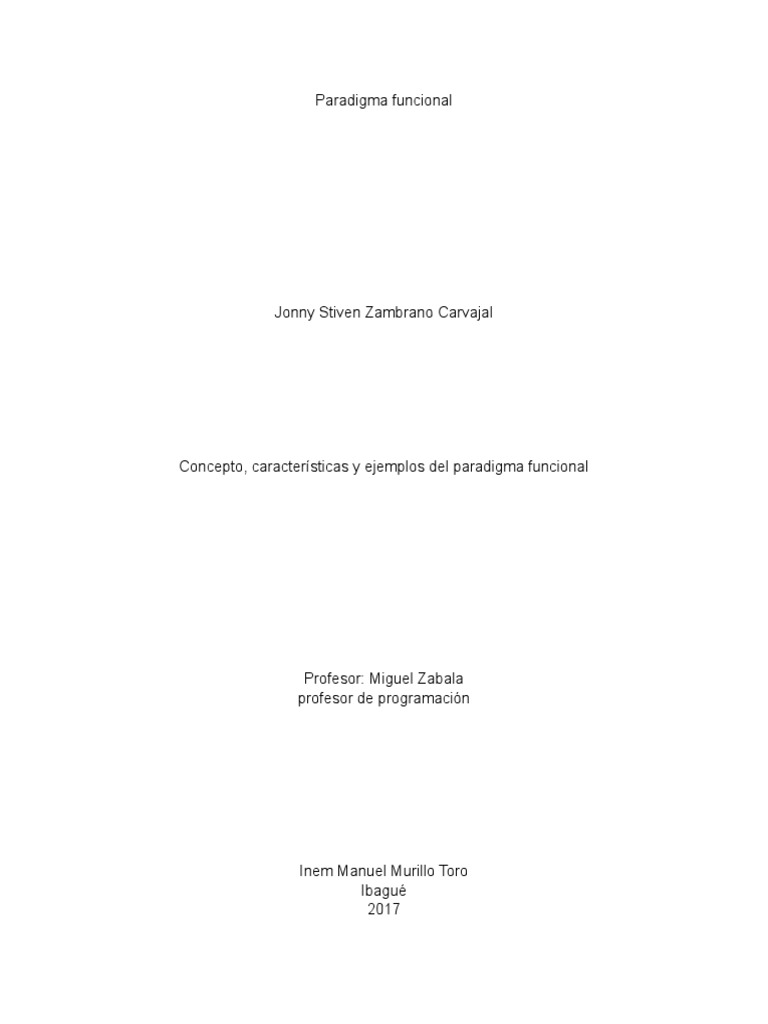 Paradigma Funcional | PDF | Programacion Funcional | Paradigmas de programación