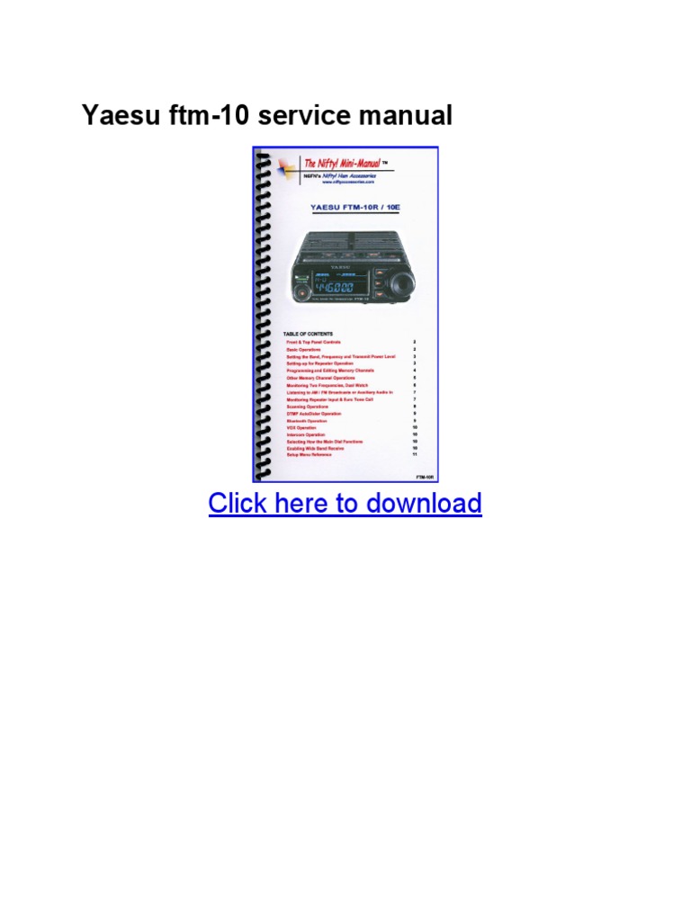 Yaesu Ftm-10 Service Manual | PDF | Very High Frequency ...