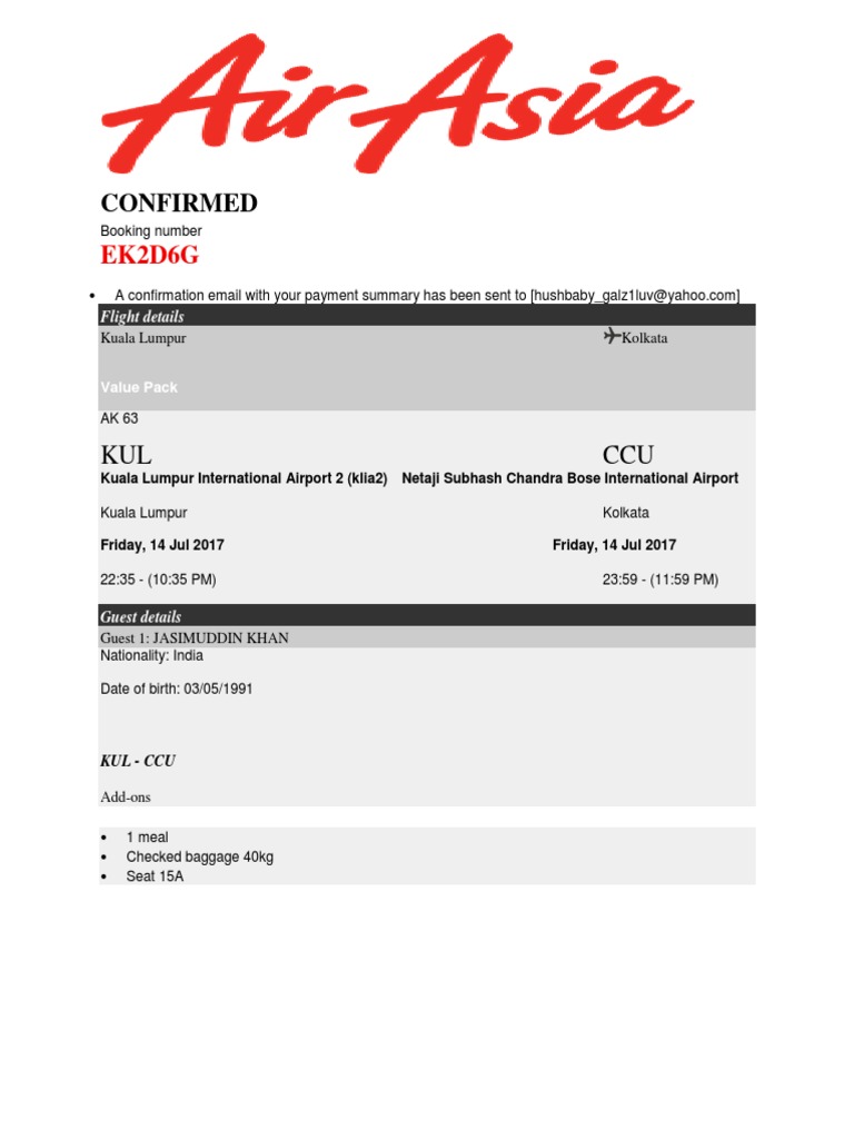 AirAsia Template | PDF