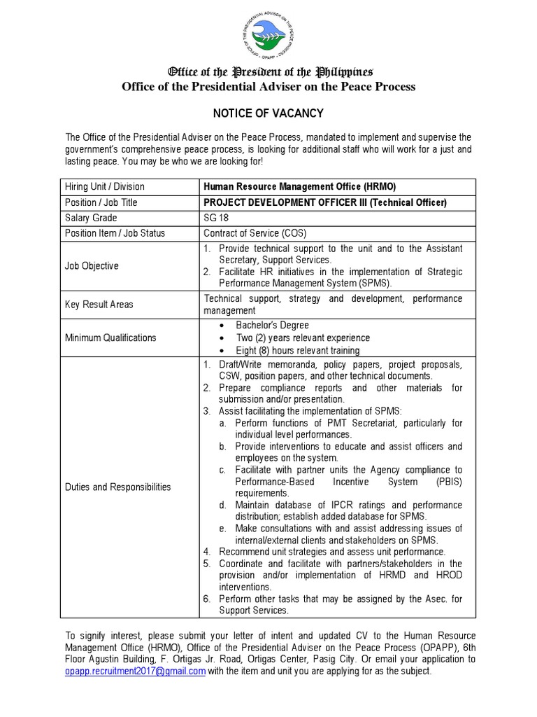 Project Development Office III (Technical Officer) | PDF | Human ...