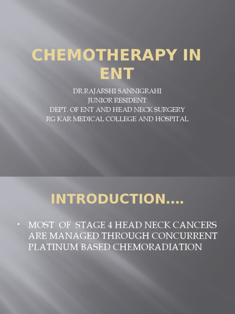 Chemotherapy in Ent My PT | PDF | Chemotherapy | Radiation Therapy