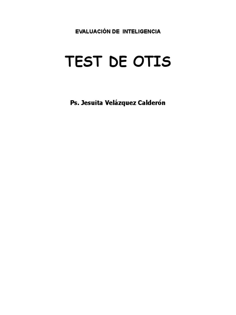 Prueba Mental de Otis (Facil) | PDF | Lectura (proceso) | Science