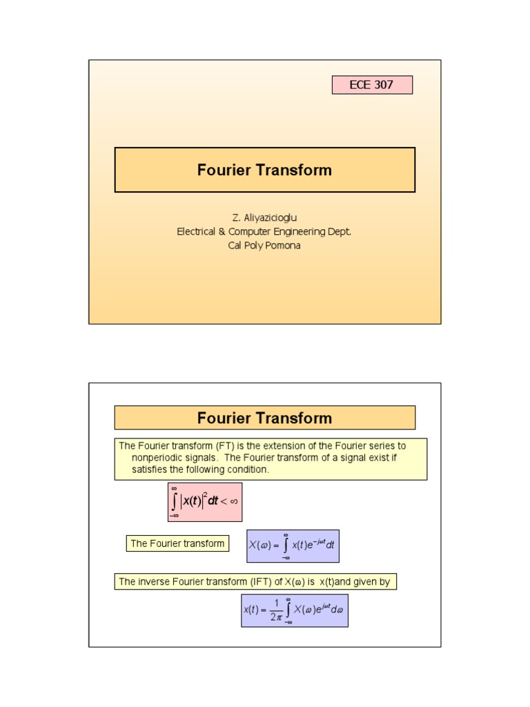 Fourier Transform.pdf | Fourier Series | Spectral Density