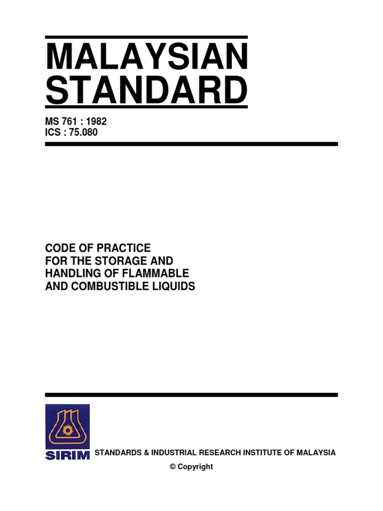 Ms 761 1982 Code of Practice For The Storage and Handling of Flammable ...