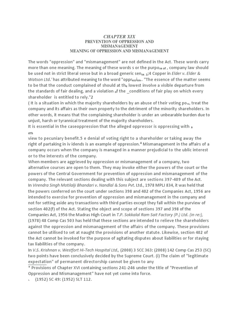 Prevention of Oppression From Book | PDF | Liquidation | Equity (Law)