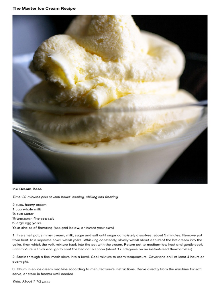 The Master Ice Cream Recipe | PDF