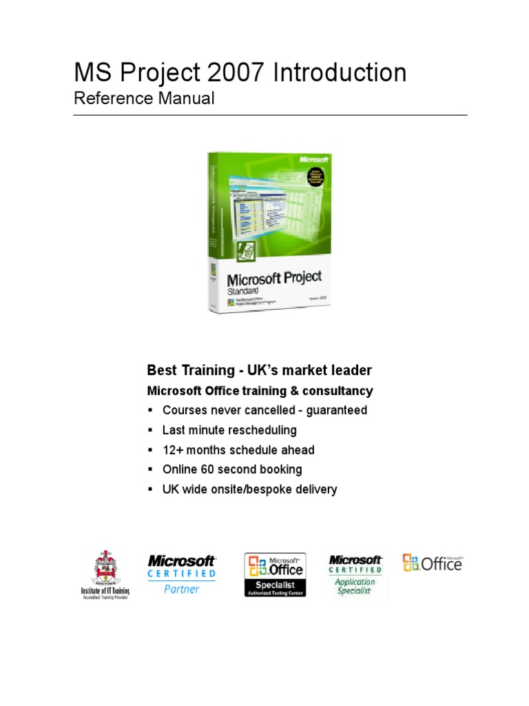 Project 2007 - Introduction Reference Manual | PDF | Menu (Computing ...