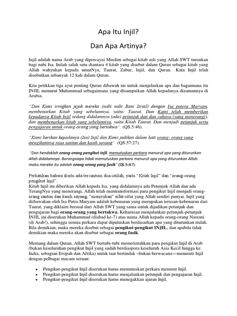 Apa Itu Injil | PDF | Filsafat | Kajian Bahasa Asing