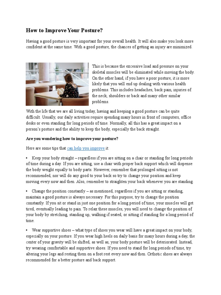 How To Improve Posture | PDF | Injury | Wellness