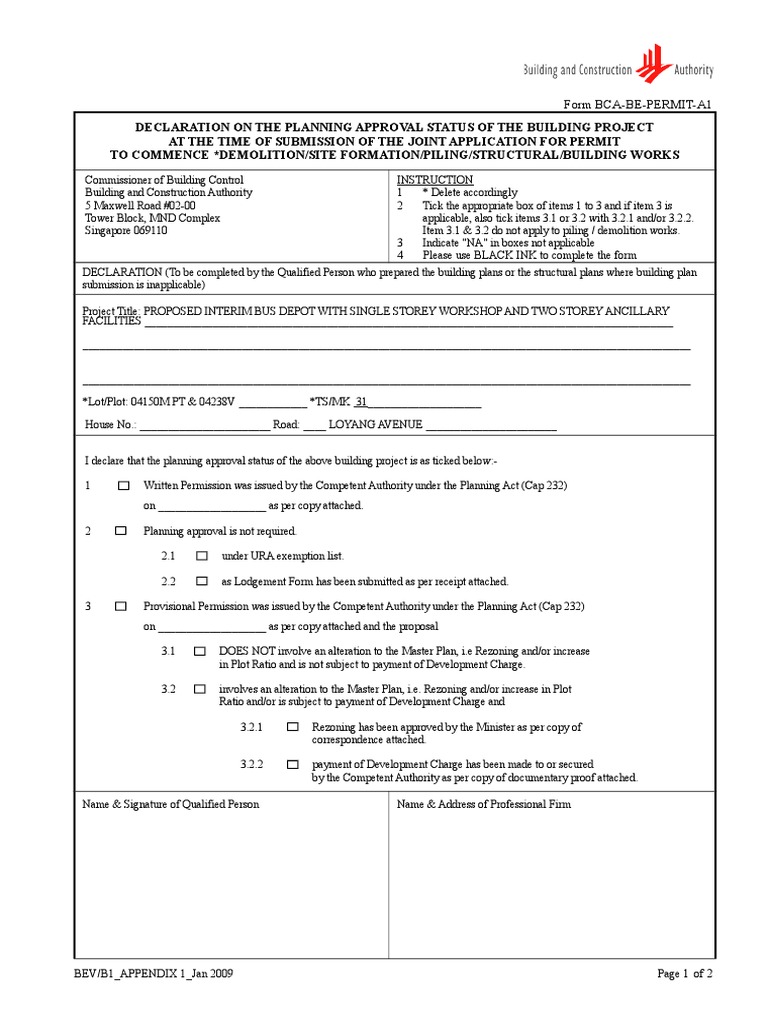 Bca Be Permit - A1 | PDF | Government